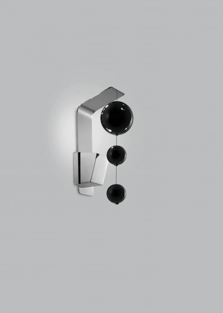 Metallux 251.111.03 Bolero, luxusní nástěnné svítidlo, 3 kuličky černého skla, 1x10W LED, výška 57cm