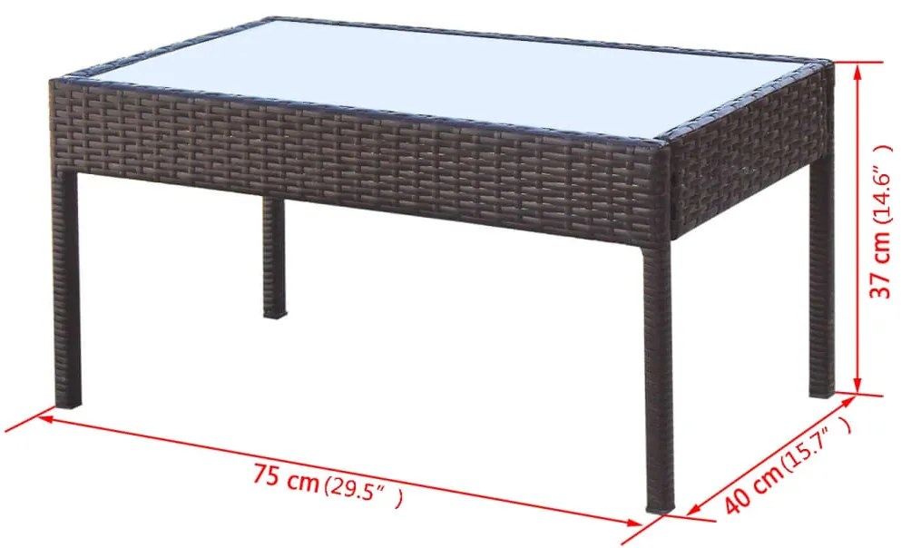 vidaXL Marketos 4dílná zahradní sedací souprava s poduškami polyratan hnědá
