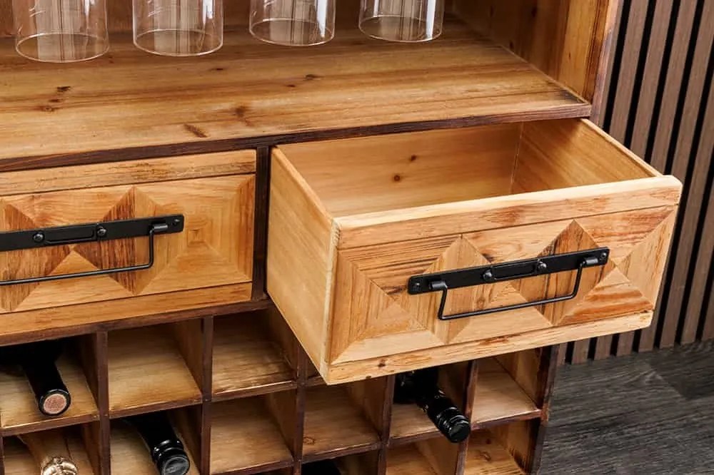 Designová barová skříňka Winebar 160 cm borovice