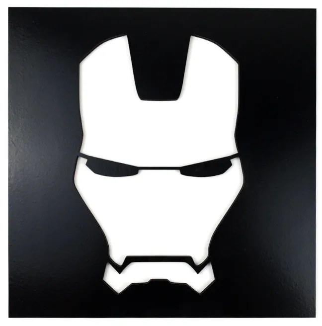 Dřevěná dekorace Symbol Iron Man černá