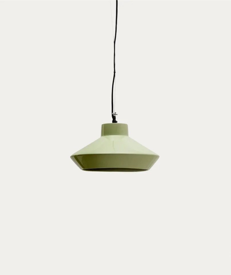 Světle zelené závěsné svítidlo s keramickým stínidlem ø 31 cm Portol – Kave Home