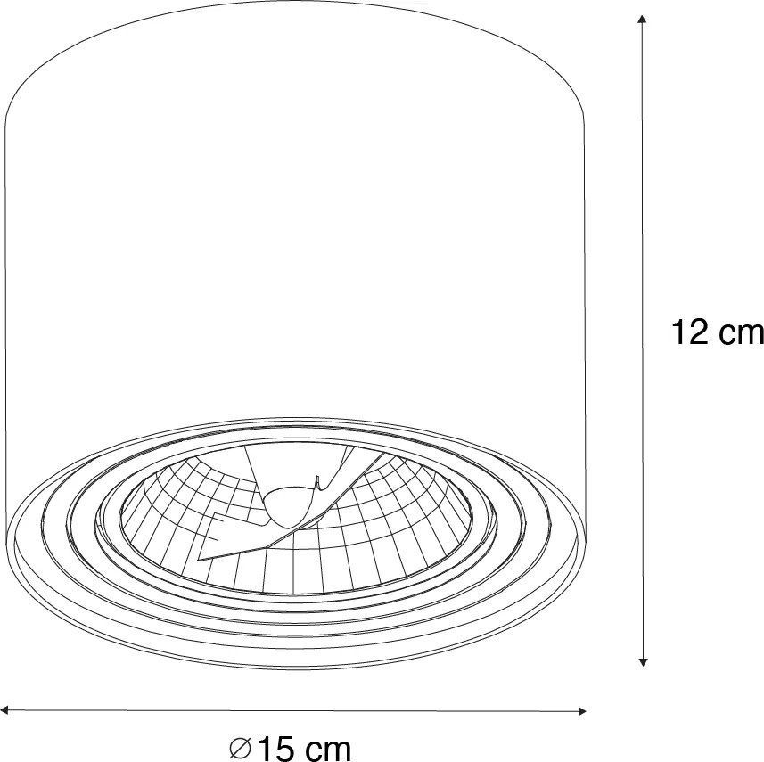 Sada 4 moderních černých otočných a naklápěcích stropních bodových světel AR111 - Rondoo Up