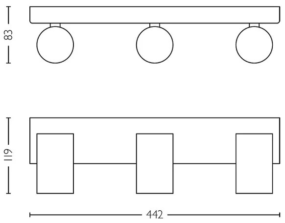 Philips - Koupelnové bodové svítidlo IDRIS 3xGU10/5W/230V IP44 černá/zlatá