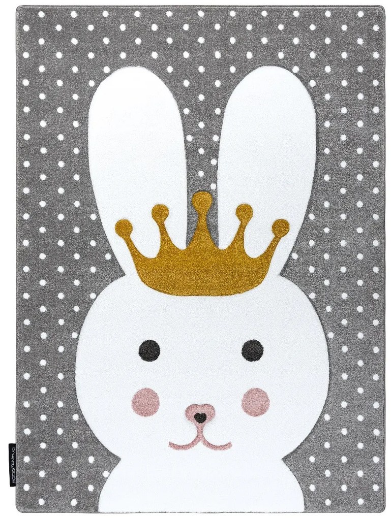 Dywany Łuszczów, Dětský kusový koberec Petit Bunny grey, 200x290, šedá, dětský pokoj