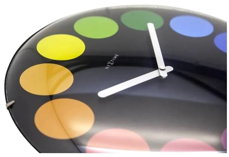 Designové nástěnné hodiny 3167 Nextime Dots Dome 35cm