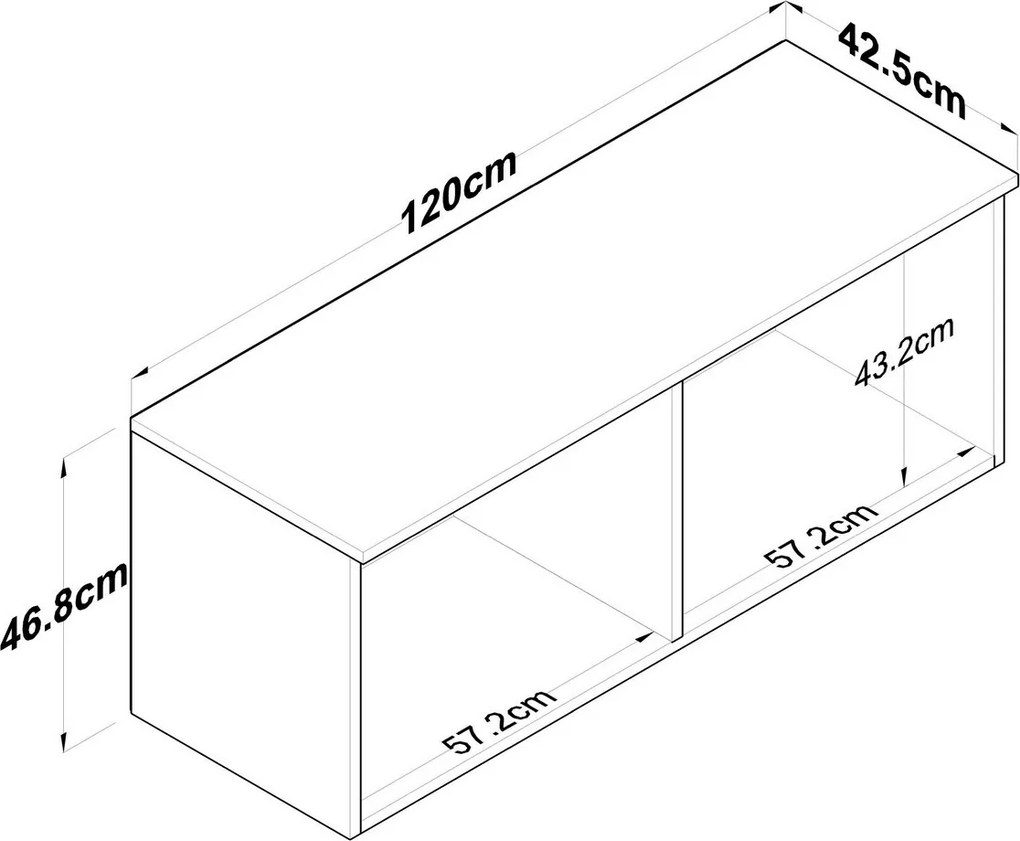 Nástěnná skříňka Bany Walnut and White