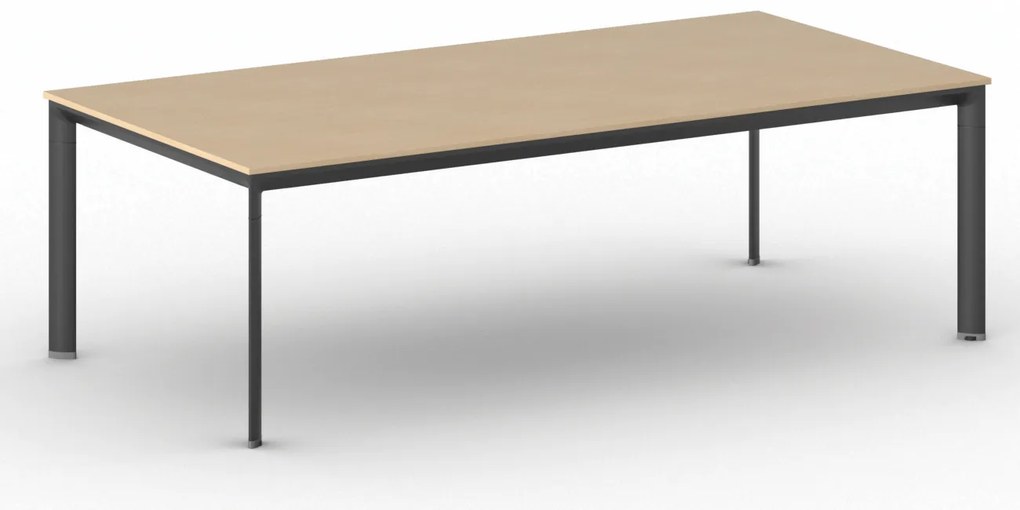 Jednací kancelářský stůl PRIMO INVITATION, 240x120 cm, černá podnož, buk