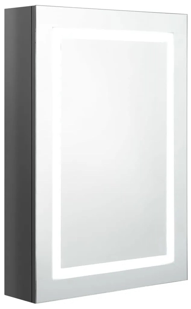 LED koupelnová skřínka se zrcadlem II - 50x13x70 cm | zářivě šedá