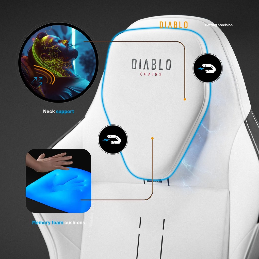 Herní židle bílá Normal Size: Diablo X-One Prime Ghosted White