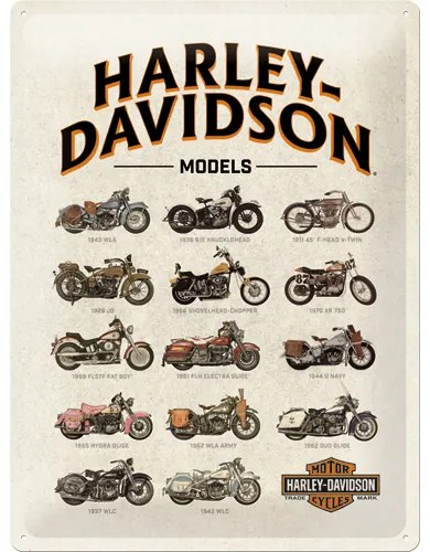 Postershop Plechová cedule - Harley-Davidson (Modely) 40x30 cm
