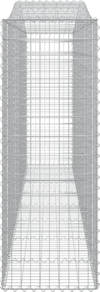 Klenuté gabionové koše 4 ks 400x50x140/160cm pozinkované železo 3145984