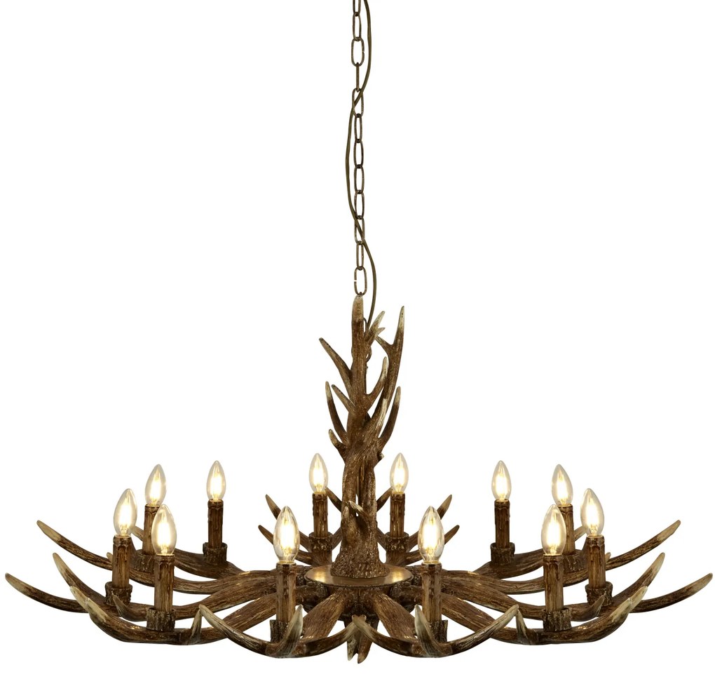SEARCHLIGHT Lustr z umělého paroží STAG 6416-12BR