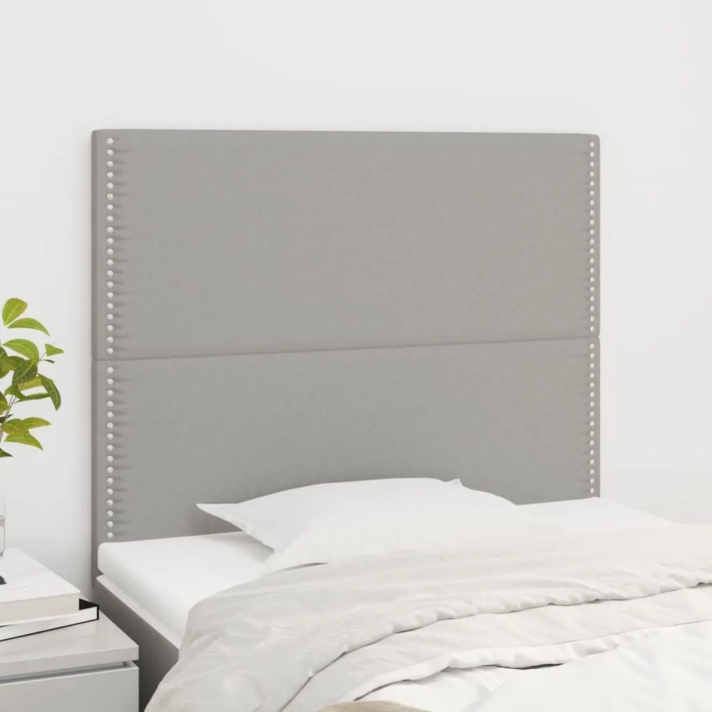Čelo postele světle šedé 90x5x118/128 cm látkové 3116174