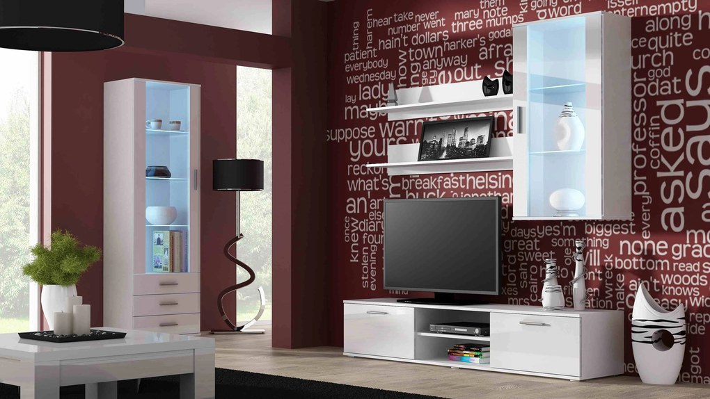 Cama Meble Obývací stěna SOHO 6 Barva: černá, Délka TV stolku: 140cm