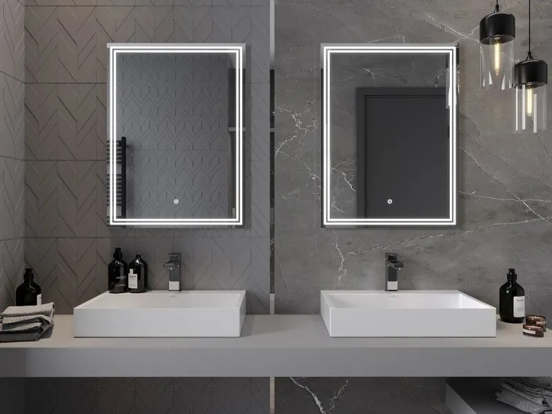 Mexen Taco osvětlené koupelnové zrcadlo 60 x 80 cm, LED 6000K, antifog - 9805-060-080-611-00