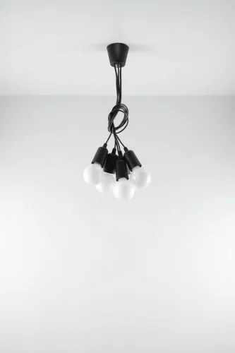 Závěsné svítidlo SOLLUX Diego 5 E27 5x60W bez zdroje PVC černá SL.0574