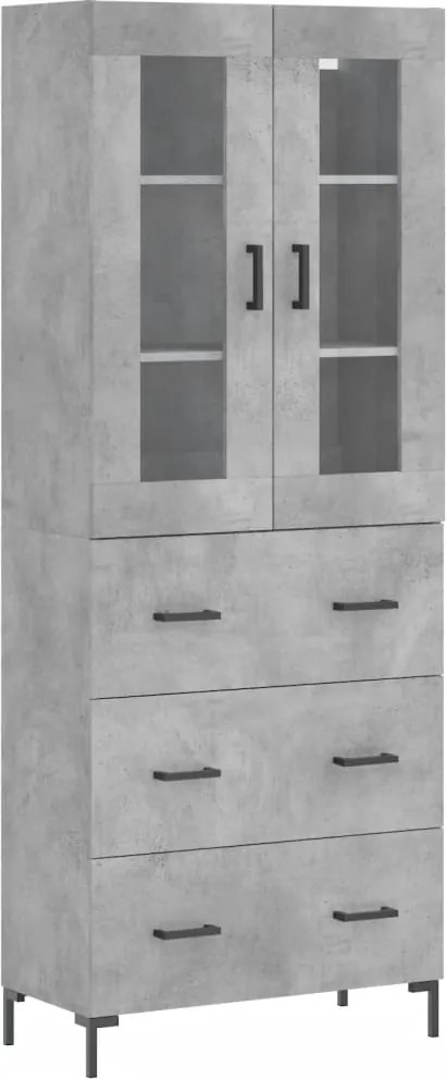 Skříň highboard betonově šedá 69,5x34x180 cm kompozitní dřevo 3198405