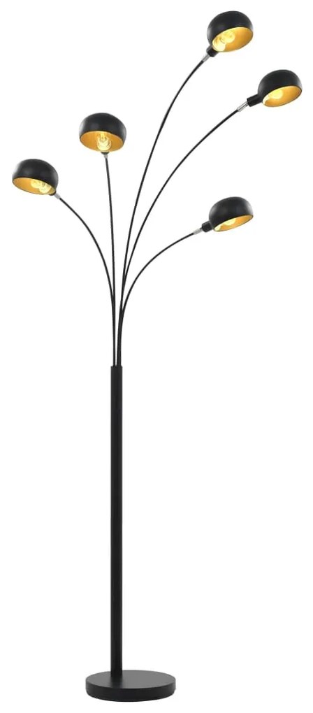 vidaXL Marketos Stojací lampa 200 cm 5 x E14 černo-zlatá