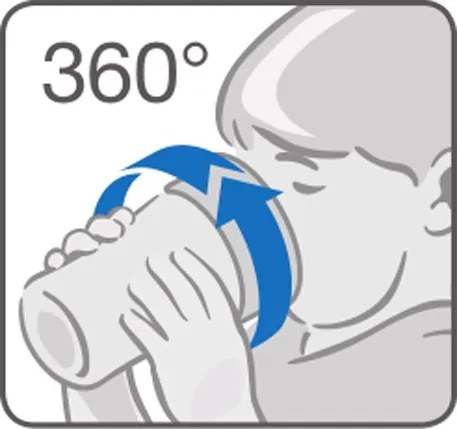 Dětský hrníček Magic NUK 360° s víčkem red