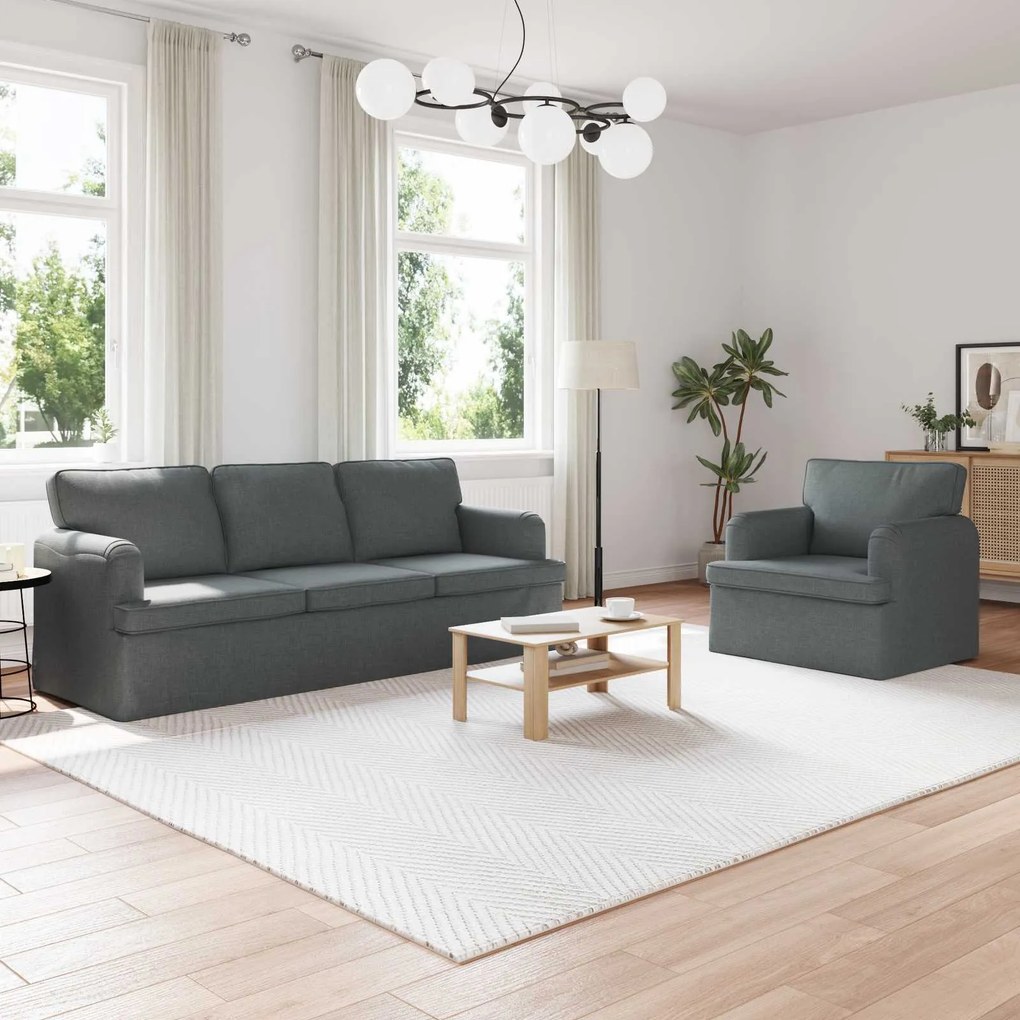 Set pohovek 2 ks Tmavě šedá textil 3407605
