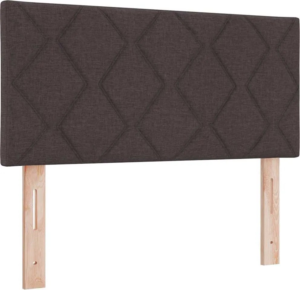 Postel s boxspringem s čelo Tmavě hnědá 200 x 100 cm textil 3341282