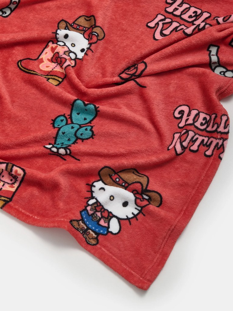 Sinsay - Přikrývka s kovbojským motivem Hello Kitty - červená