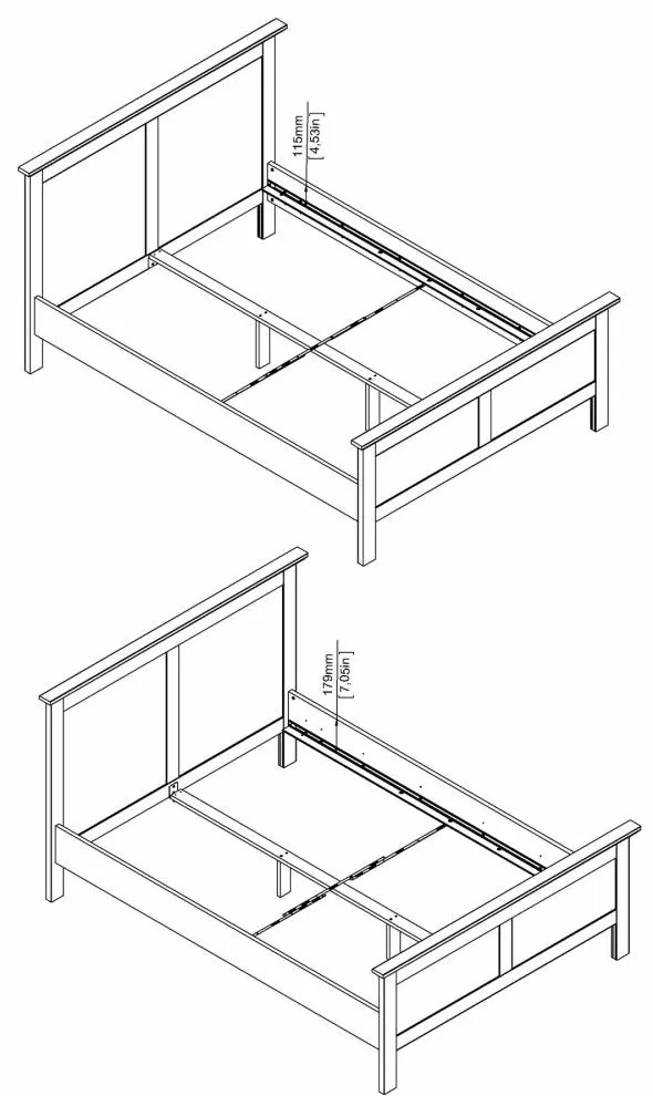 Tvilum Postel Provence 701 140x200 šedá