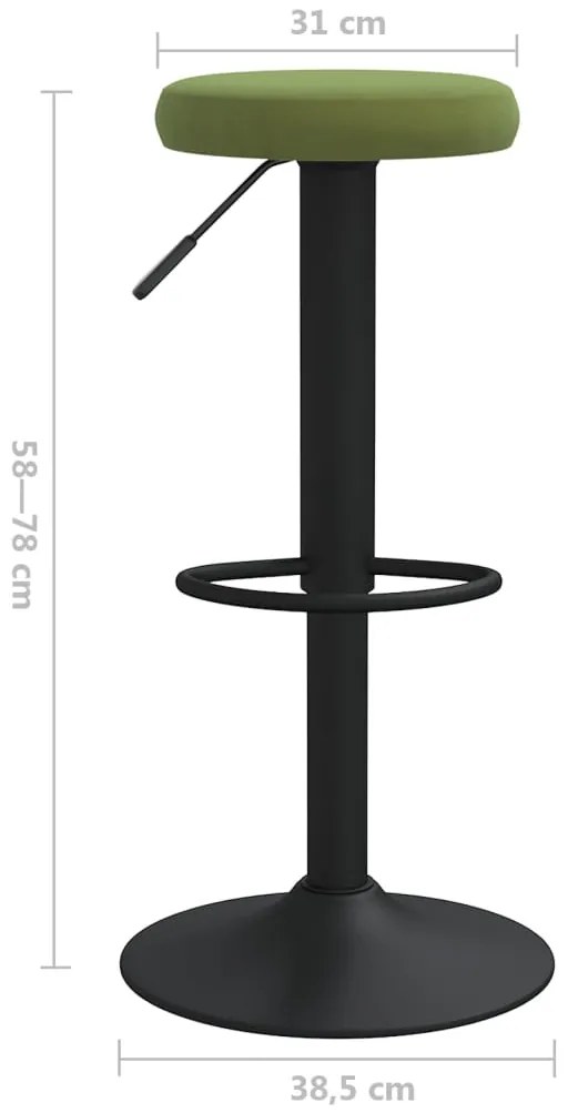 vidaXL Marketos Barové židle 2 ks světle zelené samet