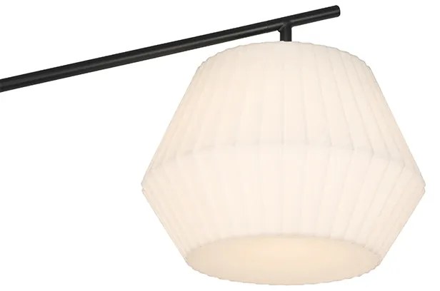 Designová venkovní stojací lampa černá s bílým stínítkem IP44 - Robbert