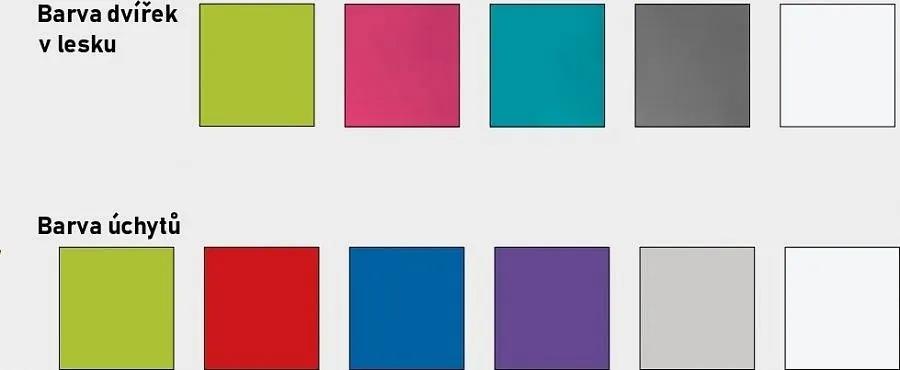 Casarredo - Komfort nábytek Dětská komoda GULLIWER 6 výběr barev | barva: dom-popel-lesk,Vyberte si barvu úchytu:: dom-uch-fialová