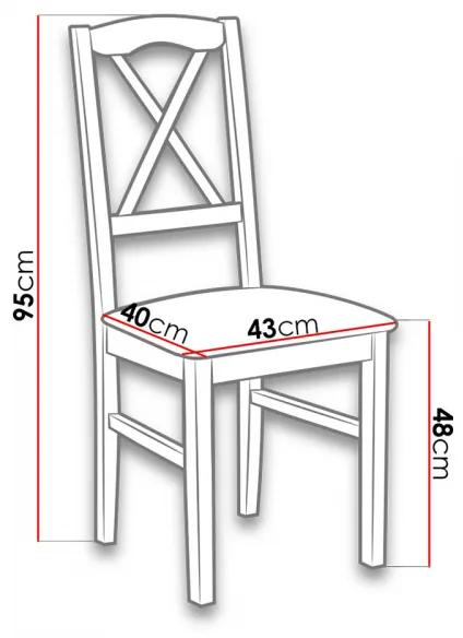 Kulatý stůl se 4 židlemi - AL55, Barva dřeva: bílá, Potah: Zetta 297