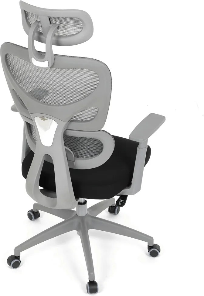 Ergonomická kancelářská židle RENEE - šedá síťovina / černá látka