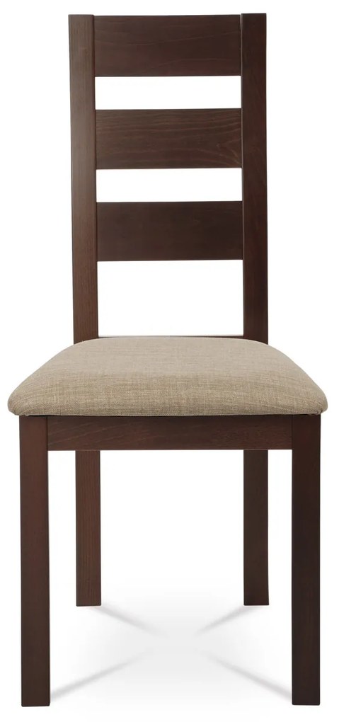 Jídelní židle BC-2603 WAL masiv buk, barva ořech, látka béžová