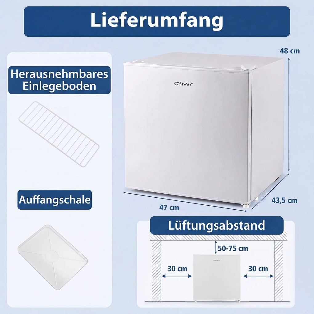 Costway 46 L Mini Fridge Malá chladnička na nápoje s 5 Nastavitelné úrovně