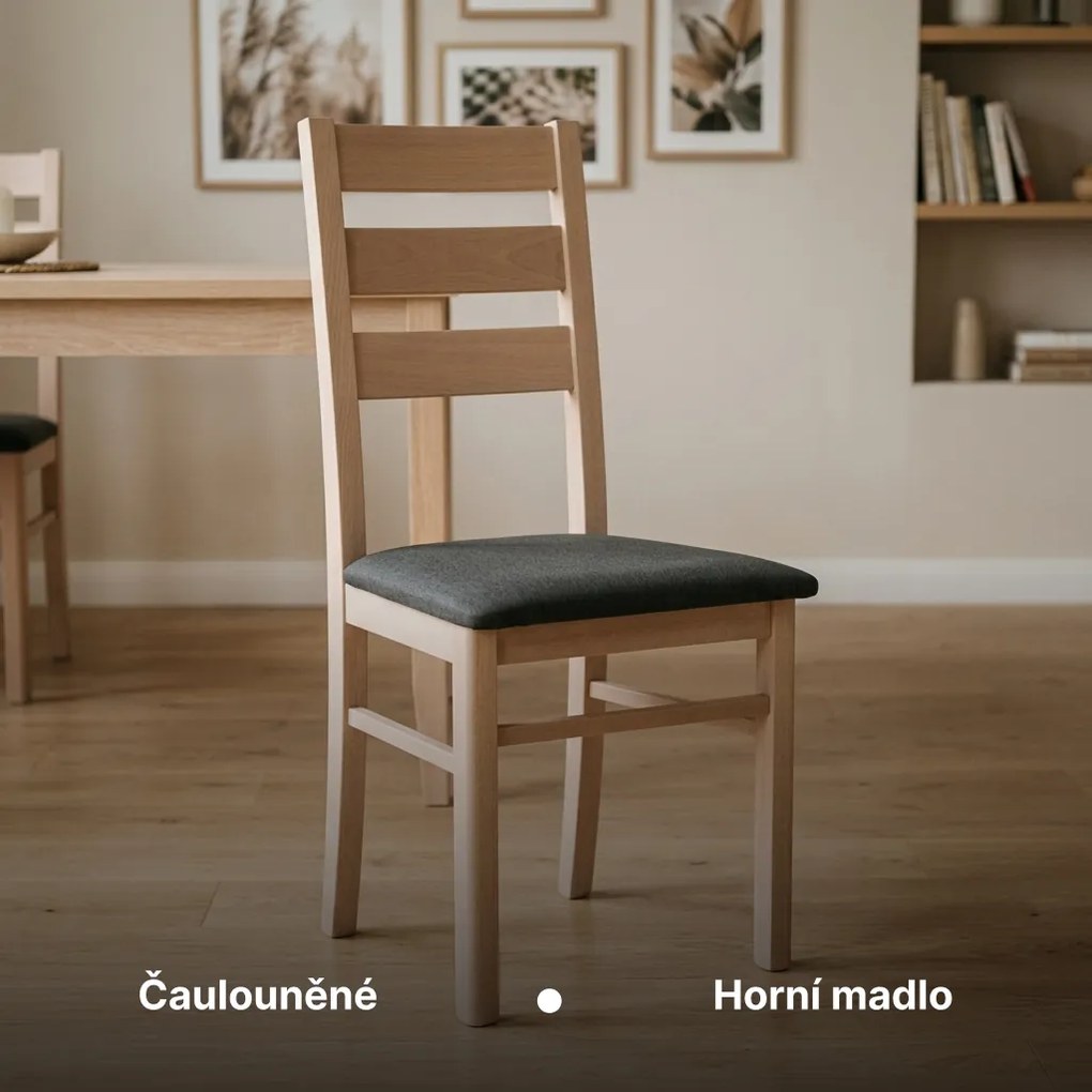 Stima Židle LORI II s čalouněným sedákem tmavě hnědá LUX černá 23