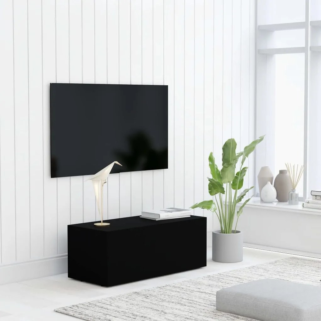 TV stolek černý 80 x 34 x 30 cm kompozitní dřevo