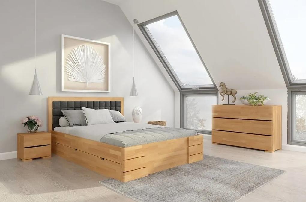 Buková postel s úložným prostorem - Gotland Drawers,   ,  160x200 cm