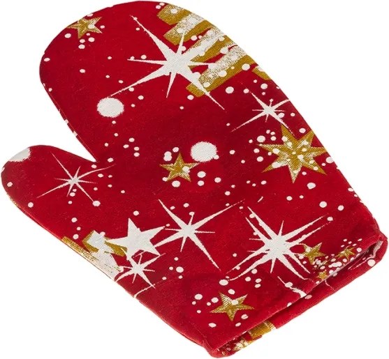 Bellatex Kuchyňská chňapka vánoční 28x18 cm Stromek vánoční Červená,Zlatá