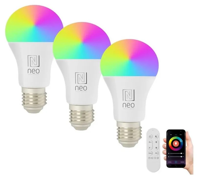 Immax Neo Immax NEO 07712CDO-SADA 3xLED RGB Stmívatelná žárovka E27/9W/230V Wi-Fi Tuya+DO IM1248