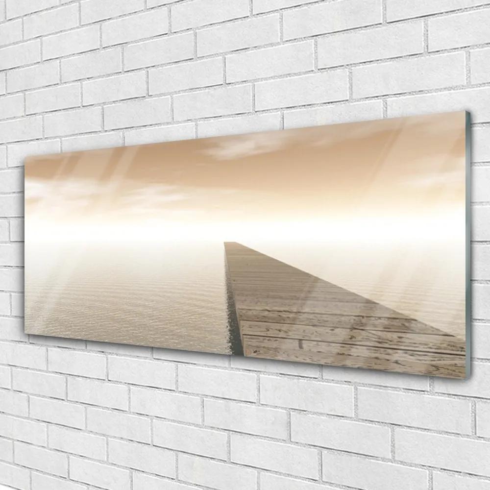 akrylový obraz Moře Molo Architektura 125x50 cm