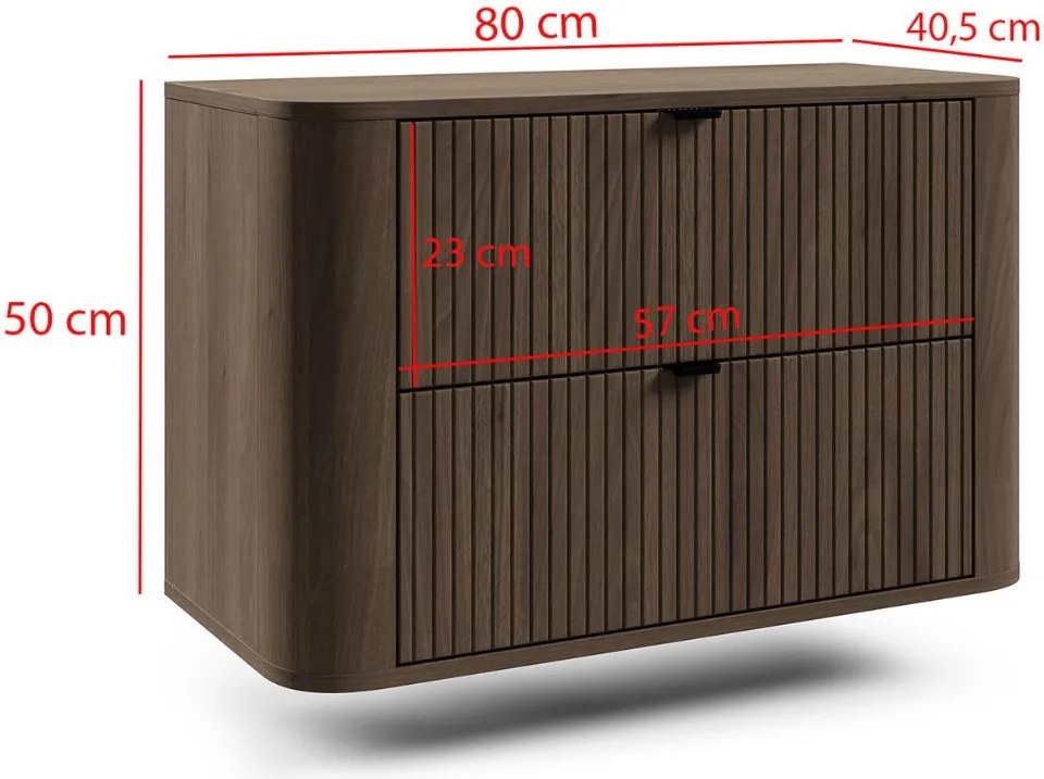 Skříňka pod umyvadlo 80 cm Lando - ořech elegant