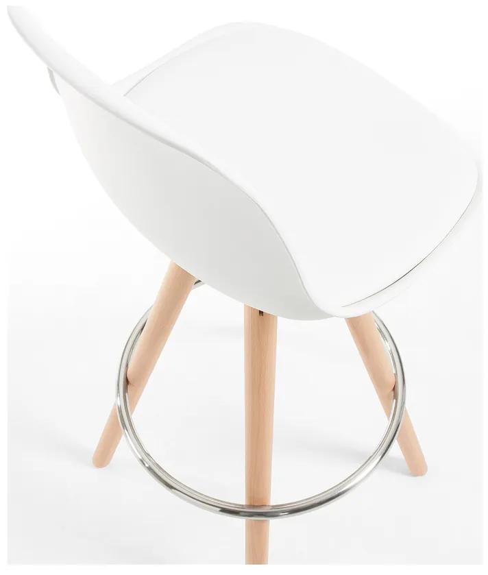 OnaDnes -20% Bílá plastová barová židle Kave Home Slad 74 cm