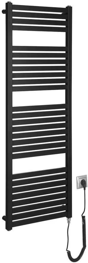 Sapho, TONDI-E elektrické topné těleso, rovné, 450x1330 mm, 500W, černá matná