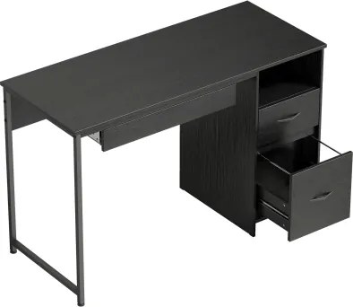 HOMCOM kancelářský psací stůl, prostorově úsporný počítačový stůl, 120x52,3 cm, černá