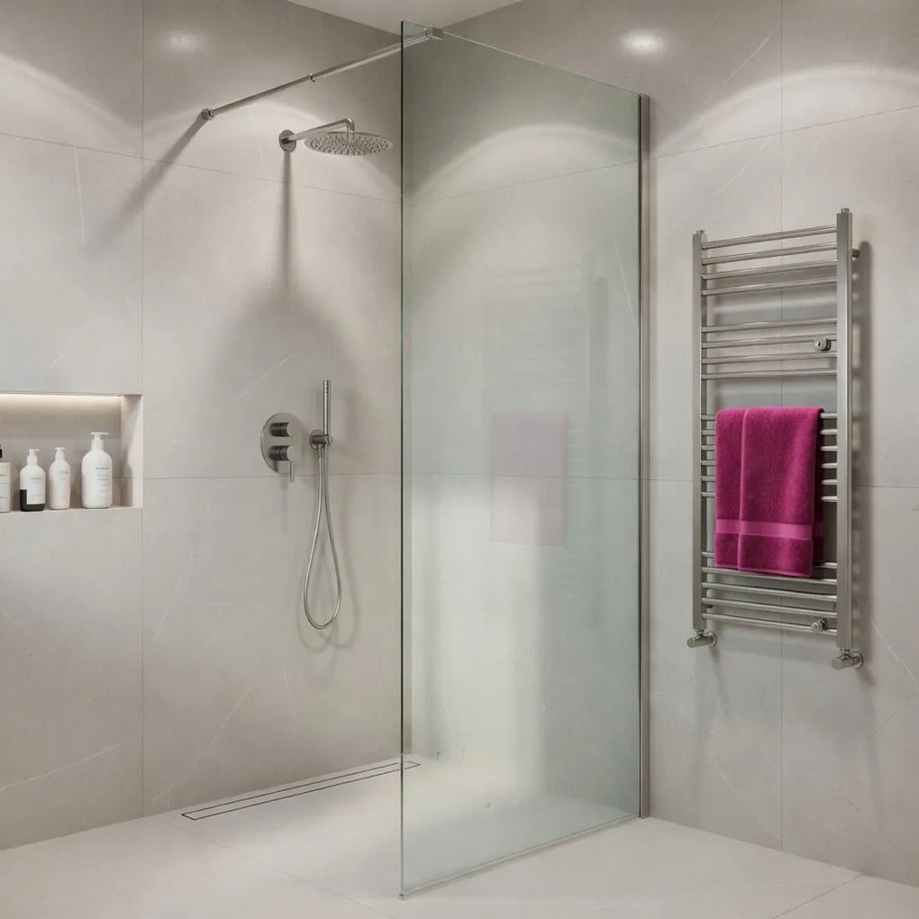 Novoterm Sprchová zástěna Walk-in NV-Grace 100 CHR, chrom/transparent - bez vaničky
