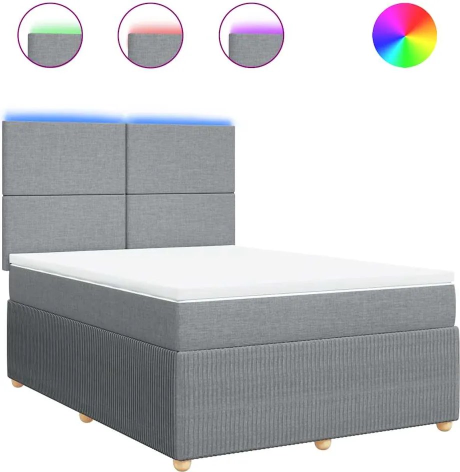Box spring postel s matrací světle šedá 160 x 200 cm textil 3294400
