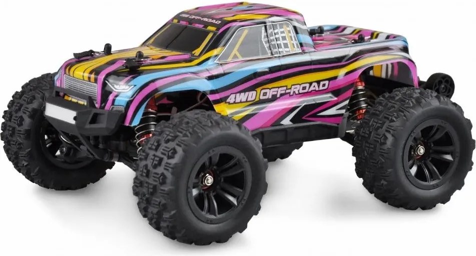 Amewi rc hyper go monster truck brushless 4wd 1:16 rtr, modročervené