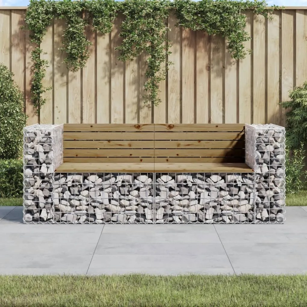 Zahradní lavice gabionový design 184x71x65,5 cm borové dřevo 3196238