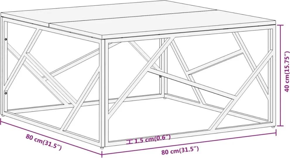 vidaXL Konferenční stolek nerezová ocel a recyklované dřevo [349952] Barva: Stříbrná