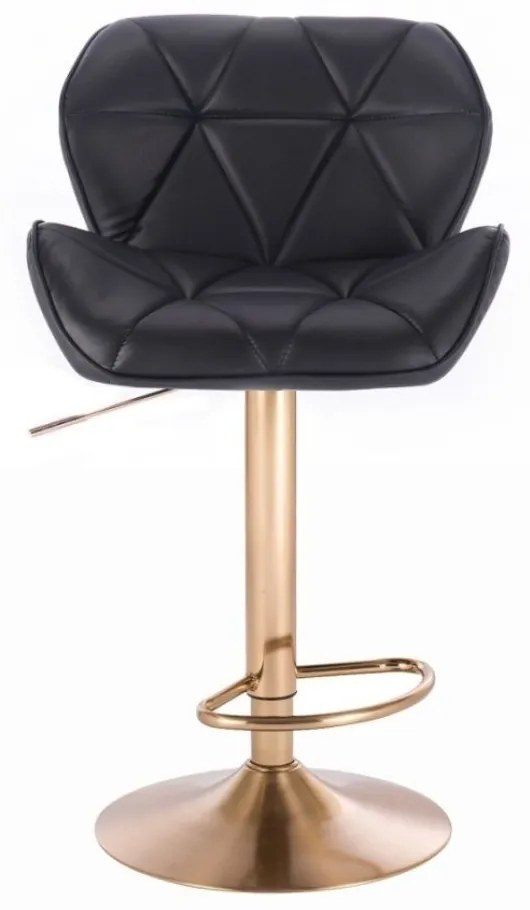 LuxuryForm DESIGN Barová židle MILANO na zlaté kulaté podstavě - černá